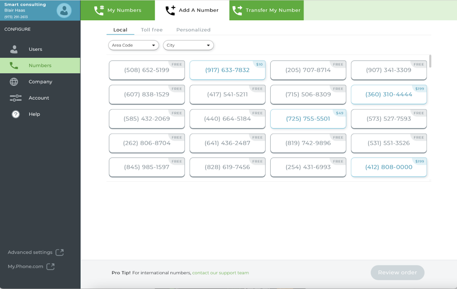 How do I add phone numbers?
